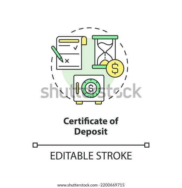 Certificate Deposit Concept Icon Account Savings Stock Vector (Royalty ...