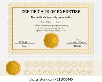 Certificate Sample Stamps Signatures Text Name Stock Vector (Royalty ...