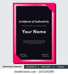Certificate Design Template Authenticity Red Theme: เวกเตอร์สต็อก (ปลอด ...