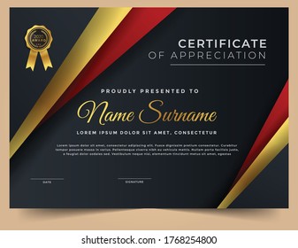 Certificate Design Template Geometric Shapes Stock Vector (Royalty Free ...