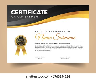 Certificate Design Template Geometric Shapes Stock Vector (Royalty Free ...