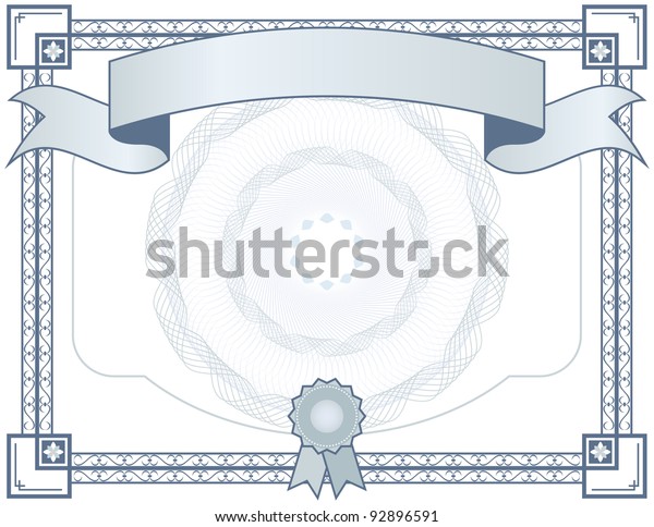 Certificate Diploma Blank Template Stock Vector (Royalty Free) 92896591