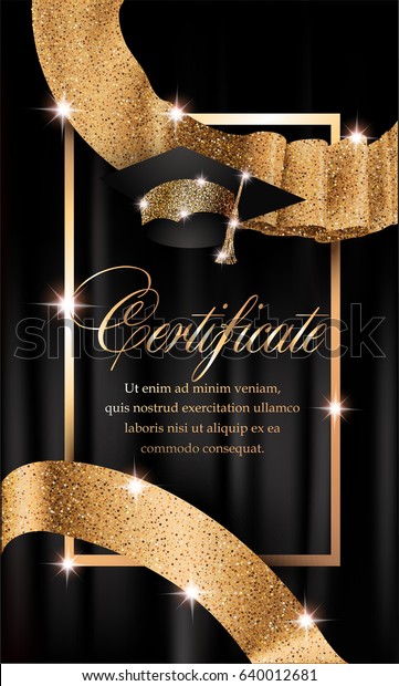 Certificate Gold Design Elements Curtain On Stock Vector (Royalty Free ...