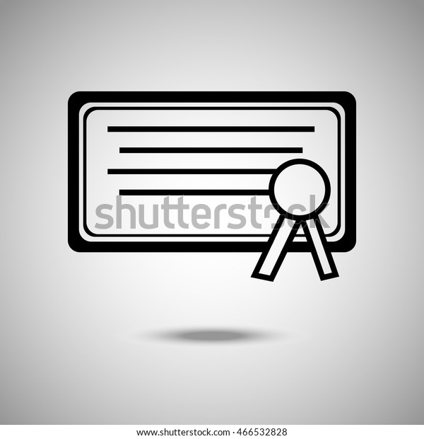Certificate Icon Flat Style Grey Background Stock Vector (Royalty Free ...