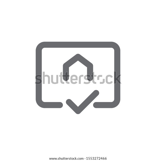 Certificate Icon Verify Building Icon House Stock Vector (Royalty Free ...