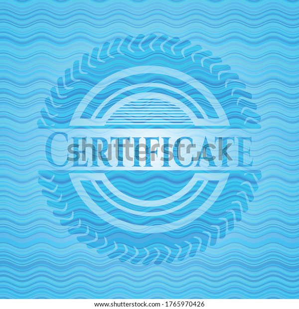 Certificate Light Blue Water Emblem Background Stock Vector (Royalty ...