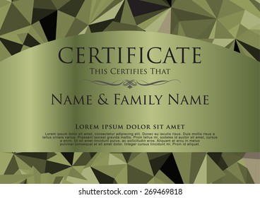 Gold Low Poly Style Certificate Graphic: เวกเตอร์สต็อก (ปลอดค่าลิขสิทธิ์) 260124374 | Shutterstock