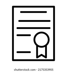 Certificate Outline Icon Vector Illustration Stock Vector (Royalty Free ...