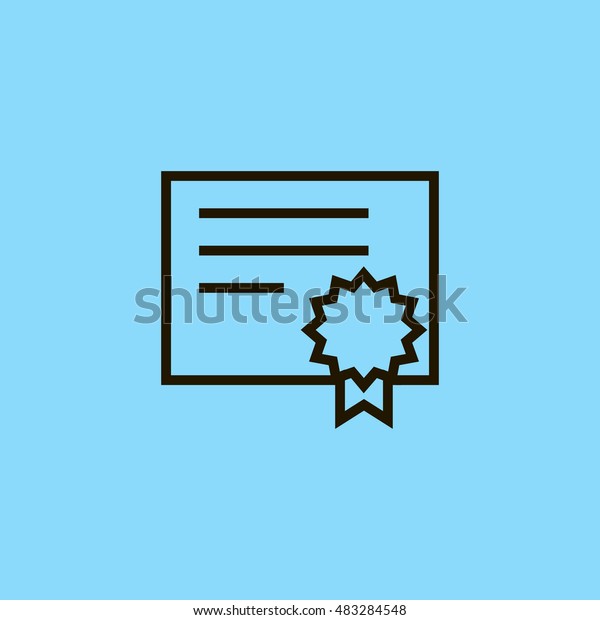 Certificate Paper Icon Vector Clip Art 스톡 벡터(로열티 프리) 483284548 ...