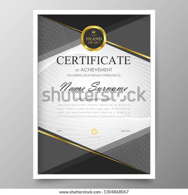 Certificate Premium template awards diploma background vector modern value design and layout ...