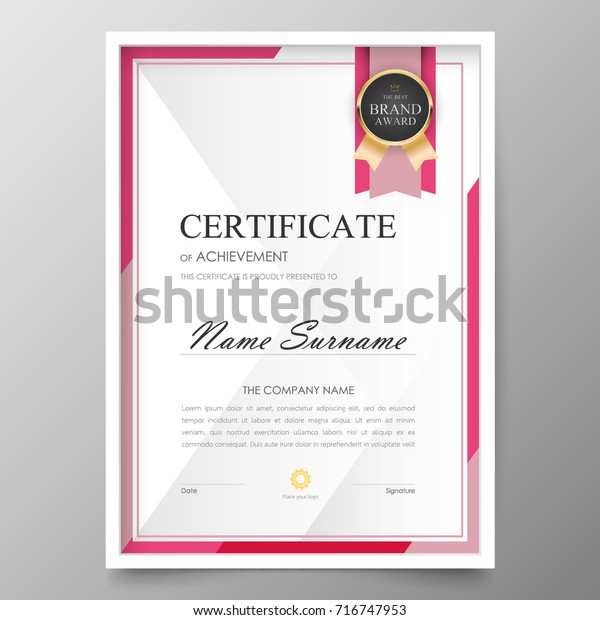 Certificate Premium template awards diploma background vector modern ...