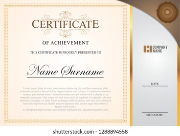 Certificate Side Border On Gold Stock Vector (Royalty Free) 1288894558 ...