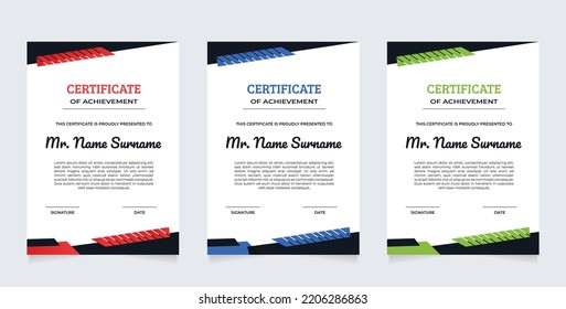 Certificate Template A4 Portrait Landscape Size Stock Vector (Royalty ...
