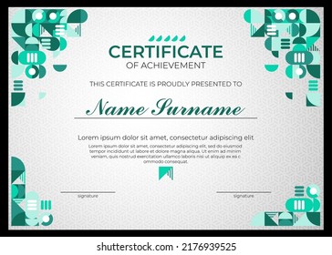 Certificate Template A4 Size Geometric Mosaic Stock Vector (Royalty Free) 2176939525 | Shutterstock