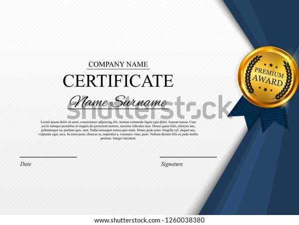 Certificate Template Background Award Diploma Design Stock Vector ...