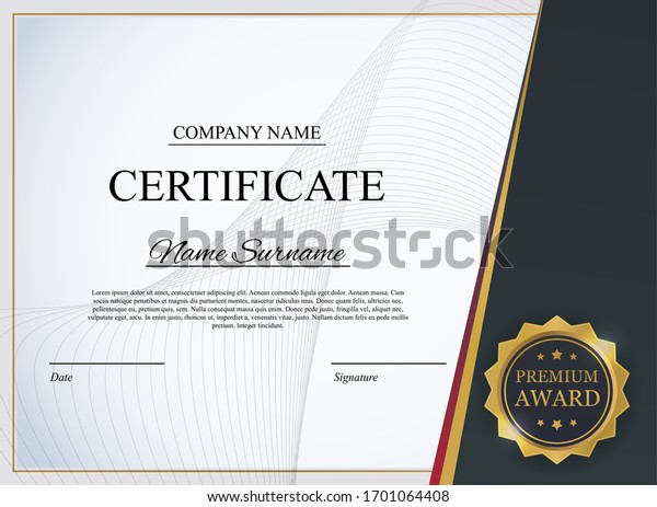 Certificate Template Background Award Diploma Design Stock Vector ...