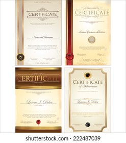 Certificate Template Collection Stock Vector (Royalty Free) 222487039 ...