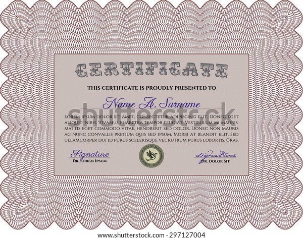 Certificate Template Diploma Template Detailedwith Background Stock ...