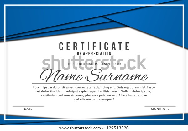 Certificate Template Elegant Blue Color Abstract: vector de stock ... Certificate Template Elegant Blue Color Abstract: vector de stock ...