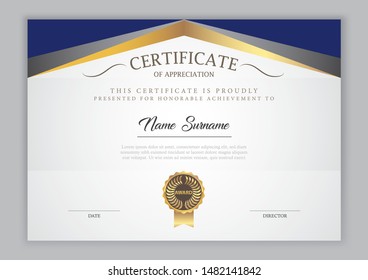 Certificate Template Luxury Design Text Elementdiplomavector 库存矢量图（免版税 ...