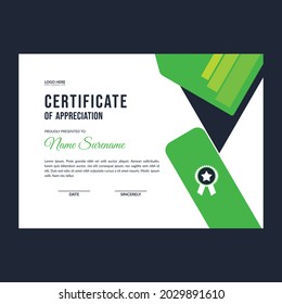 Certificate Template Green Diploma Background Vector Stock Vector ...