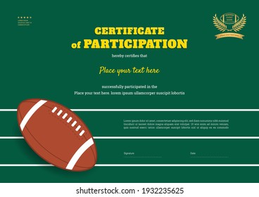 Certificate Template Sport Theme Border Frame Stock Vector (Royalty ...