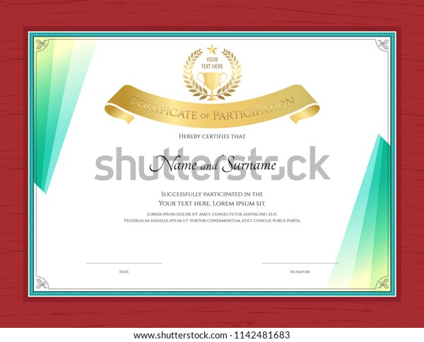 Certificate Template Sport Theme Border Frame Stock Vector (Royalty ...