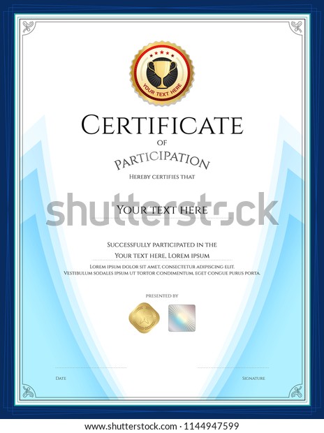 Certificate Template Sport Theme Border Frame Stock Vector (Royalty ...