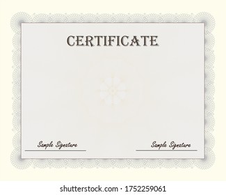 Certificate Template Vector Drawing Use Design Stock Vector (Royalty ...