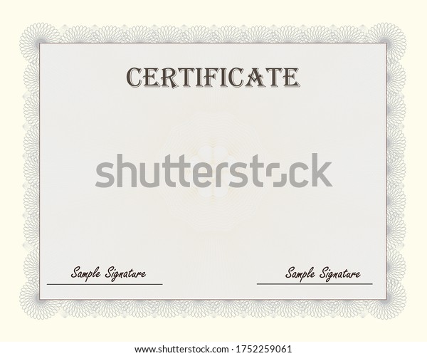 Certificate Template Vector Drawing Use Design Stock Vector (Royalty ...