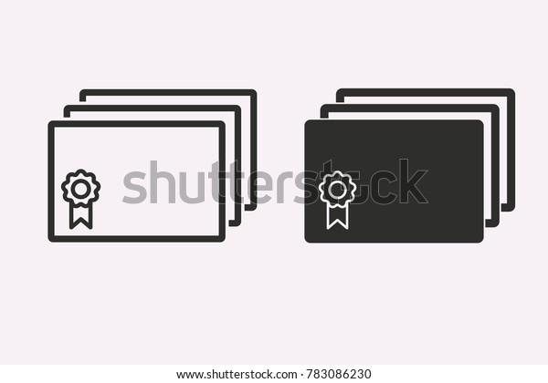 Certificate Vector Icon Black Illustration Isolated Stock Vector ...
