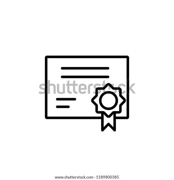 Certification Blank Line Outline Black Icon Stock Vector (Royalty Free ...