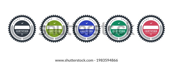 Certified Badge Logo Certification Company Vector Stock Vector (Royalty ...