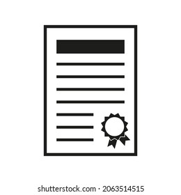Certified Document Icon Black Outline Isolated Stock Vector (Royalty Free) 2063514515 | Shutterstock