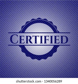 Certified Emblem Denim Texture Stock Vector (Royalty Free) 1340056289 ...