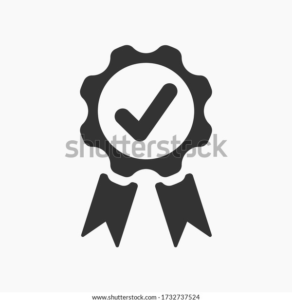 Certified Icon Vector Award Sign White Stock Vector (Royalty Free ...