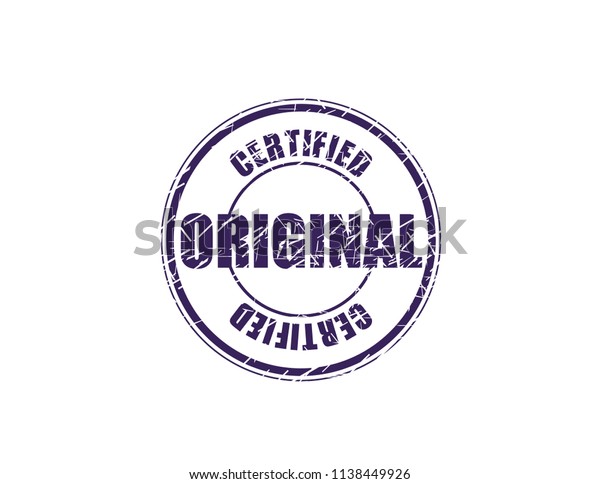 Certified Original Stamp Stock Vector (Royalty Free) 1138449926