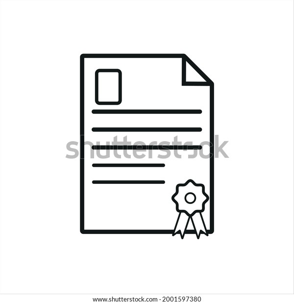 Certified Outline Icon Workspace Sign Graph Stock Vector (Royalty Free ...