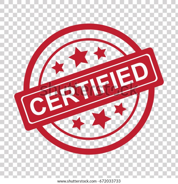 Certified Red Stamp Icon เวกเตอร์สต็อก (ปลอดค่าลิขสิทธิ์) 672033733