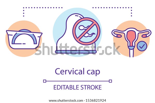 Cervical Cap Concept Icon Female Contraceptive Stock Vector (Royalty ...