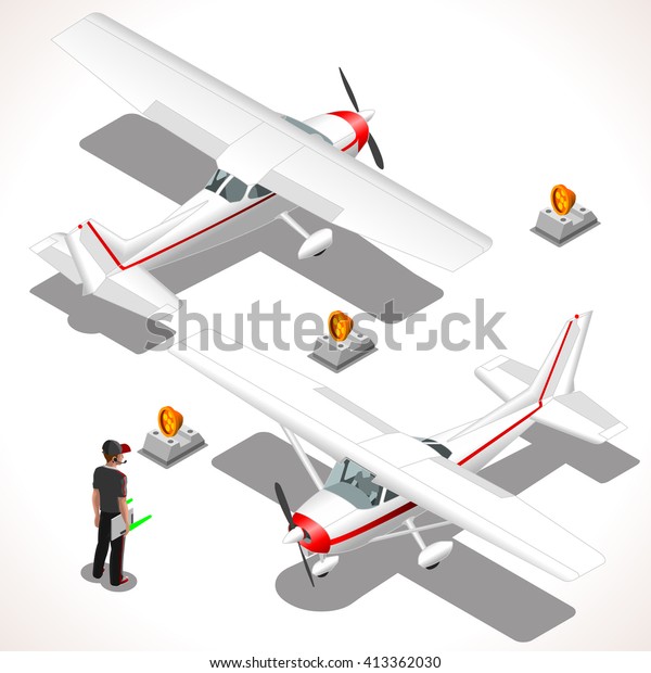 Cessna Airplane Piper Vector Ultralight Aircraft Stock Vector (Royalty ...