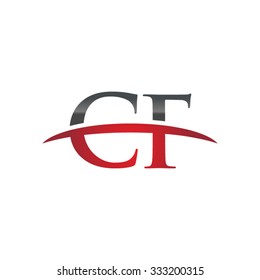 Cf Initial Company Red Swoosh Logo Stock Vector (Royalty Free ...