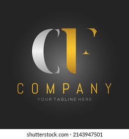 Cf Initial Logo Company Name Colored Stock Vector (Royalty Free ...