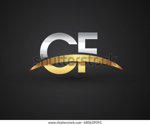 Cf Initial Logo Company Name Colored Stock Vector (Royalty Free ...