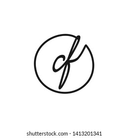 Cf Initial Signature Logo Handwriting Logo Stock Vector (Royalty Free ...