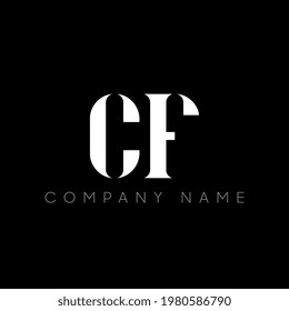 Cf Letter Logo Design Initial Letter Stock Vector (Royalty Free ...