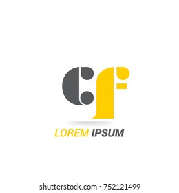 Cf Lettering Logo Vector Isolated On Stock Vector (Royalty Free ...
