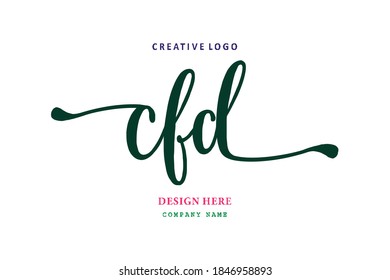 Cfd Lettering Logo Simple Easy Understand Stock Vector (Royalty Free ...