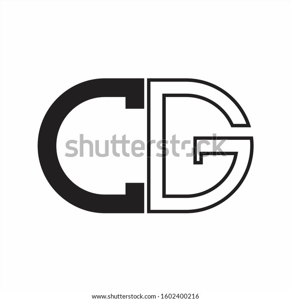 Cg Letter Logo Monogram Oval Shape Stock Vector (Royalty Free ...