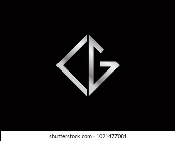Cg Square Shape Silver Color Logo Stock Vector (Royalty Free ...